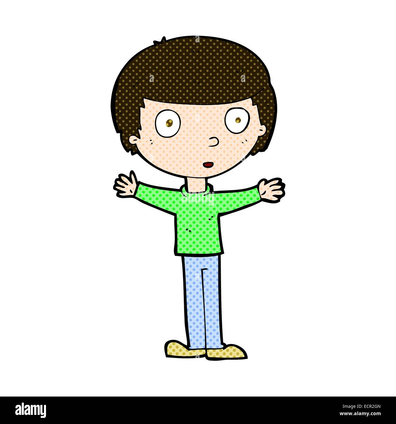 retro comic book style cartoon surprised man Stock Vector Image & Art ...
