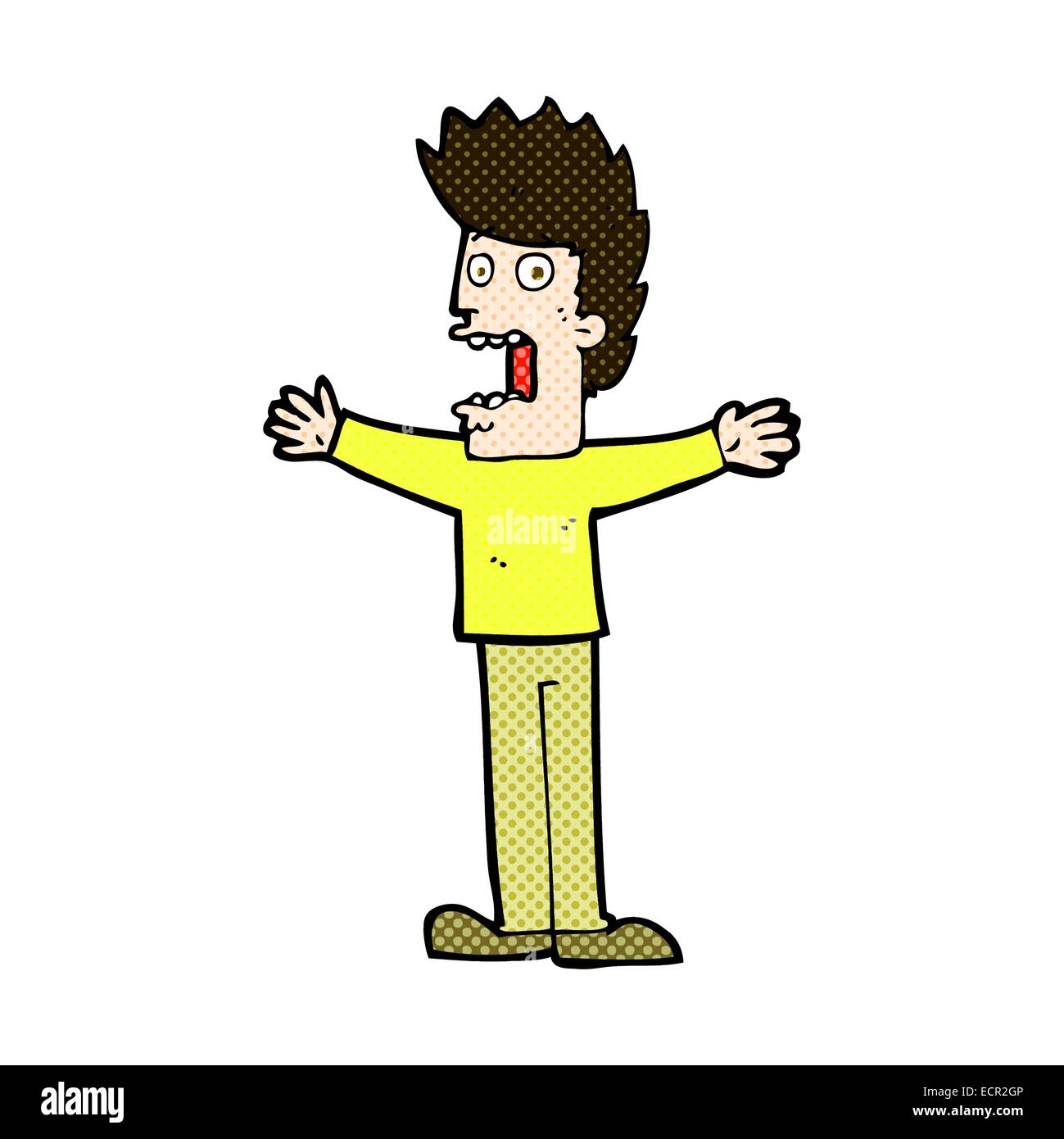 retro comic book style cartoon terrified man Stock Vector Image & Art ...