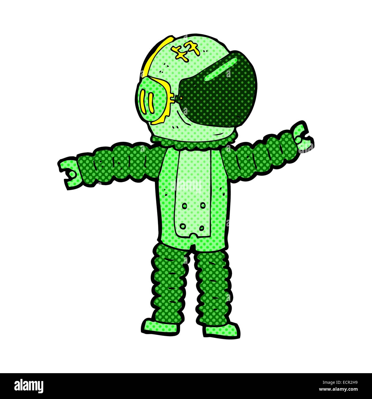 retro comic book style cartoon astronaut reaching Stock Vector Image ...