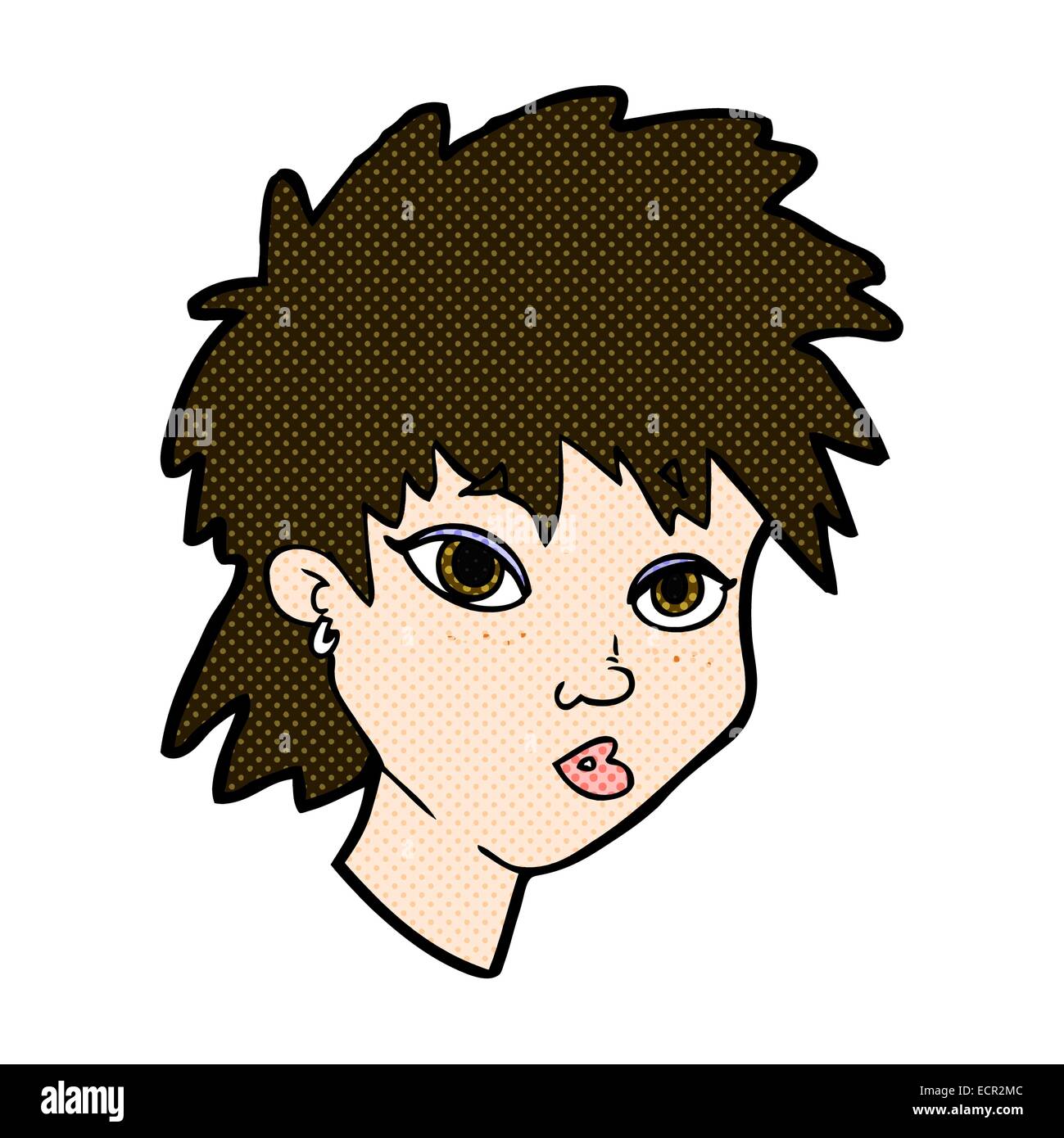 Retro Comic Book Style Cartoon Curious Girl Stock Vector Image And Art Alamy