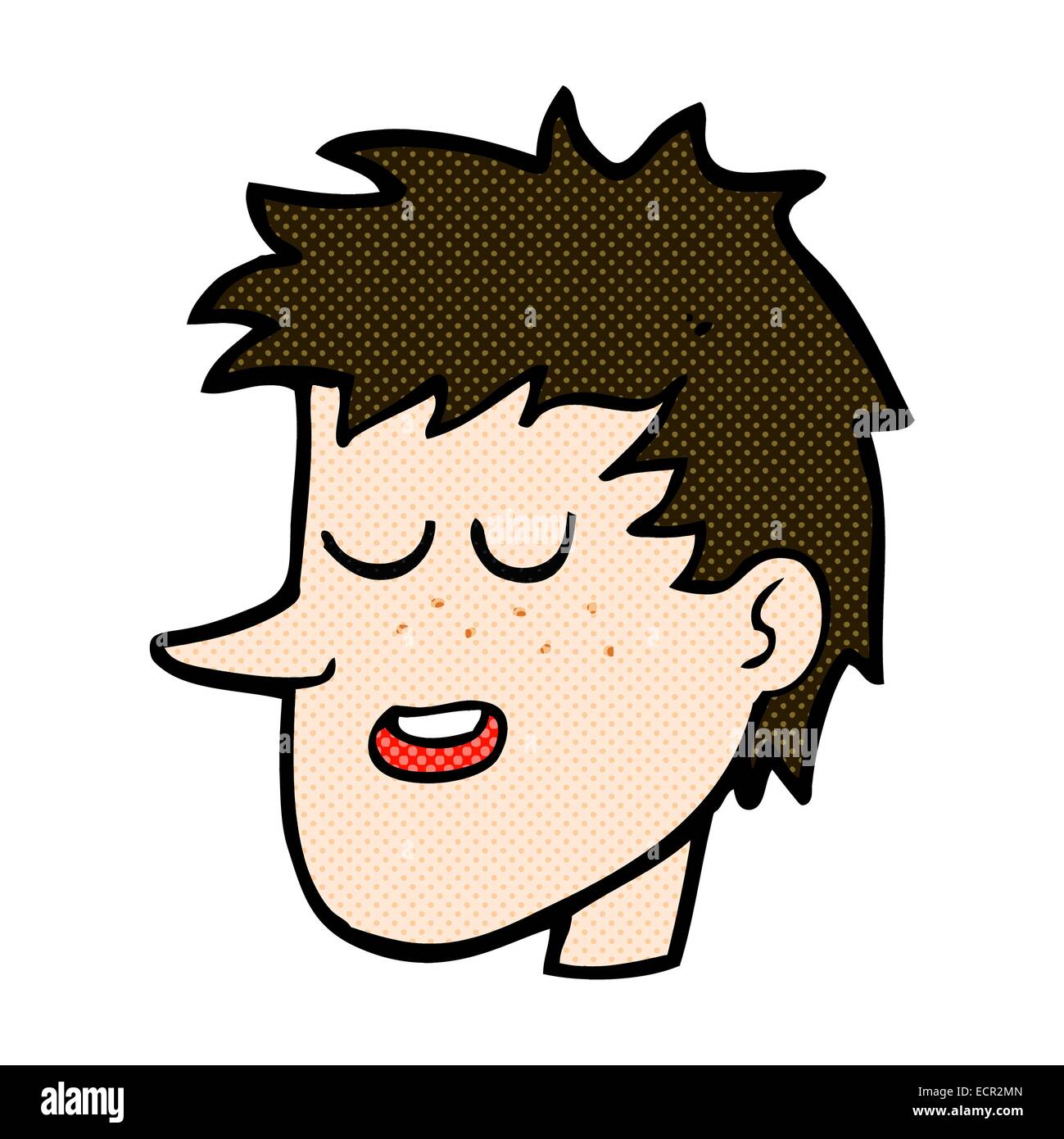 retro comic book style cartoon happy boy face Stock Vector Image & Art ...
