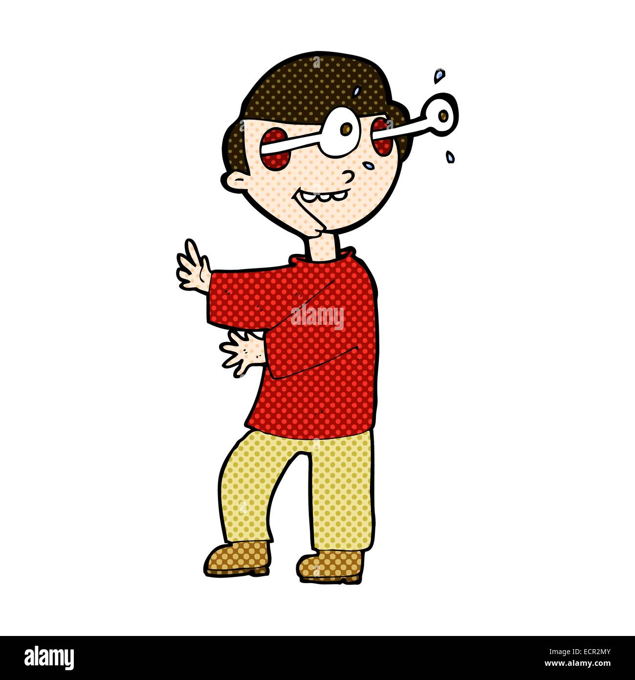 retro comic book style cartoon boy with popping out eyes Stock Vector ...