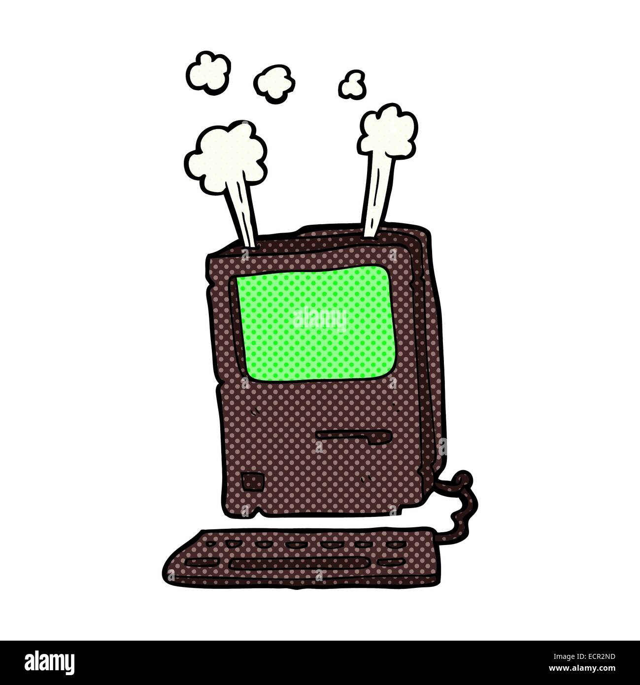 retro comic book style cartoon old computer Stock Vector Image & Art ...