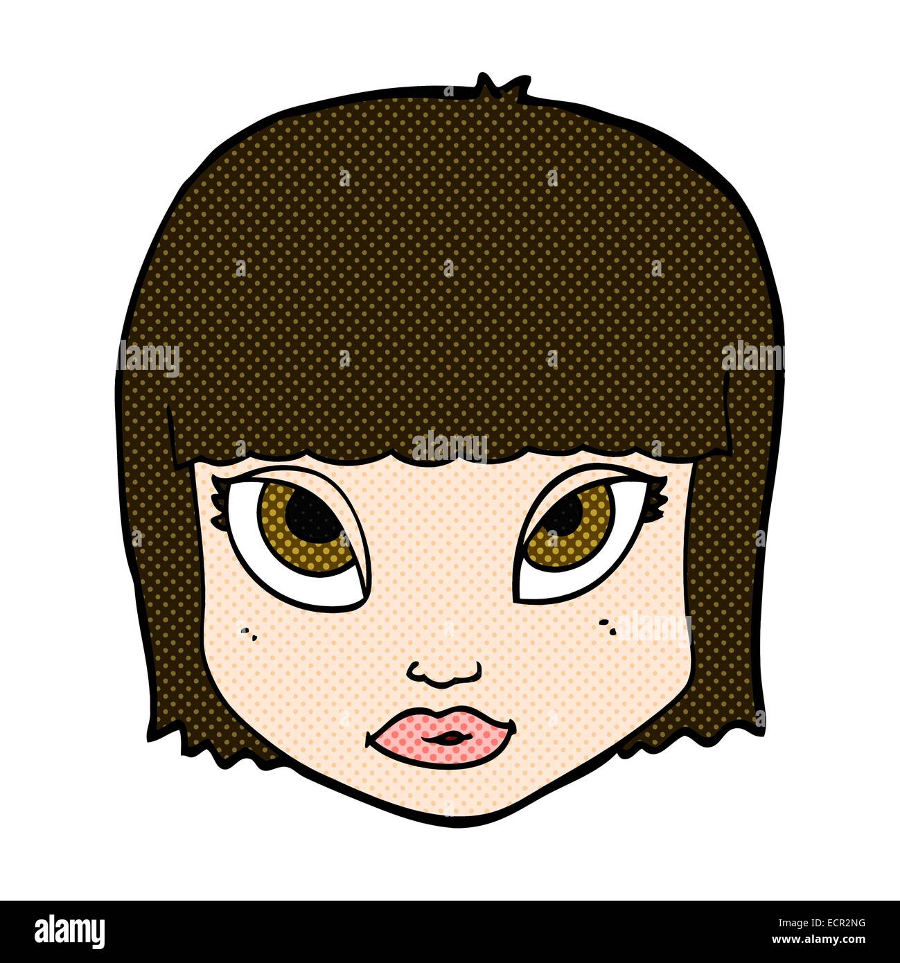 retro comic book style cartoon female face Stock Vector Image & Art - Alamy