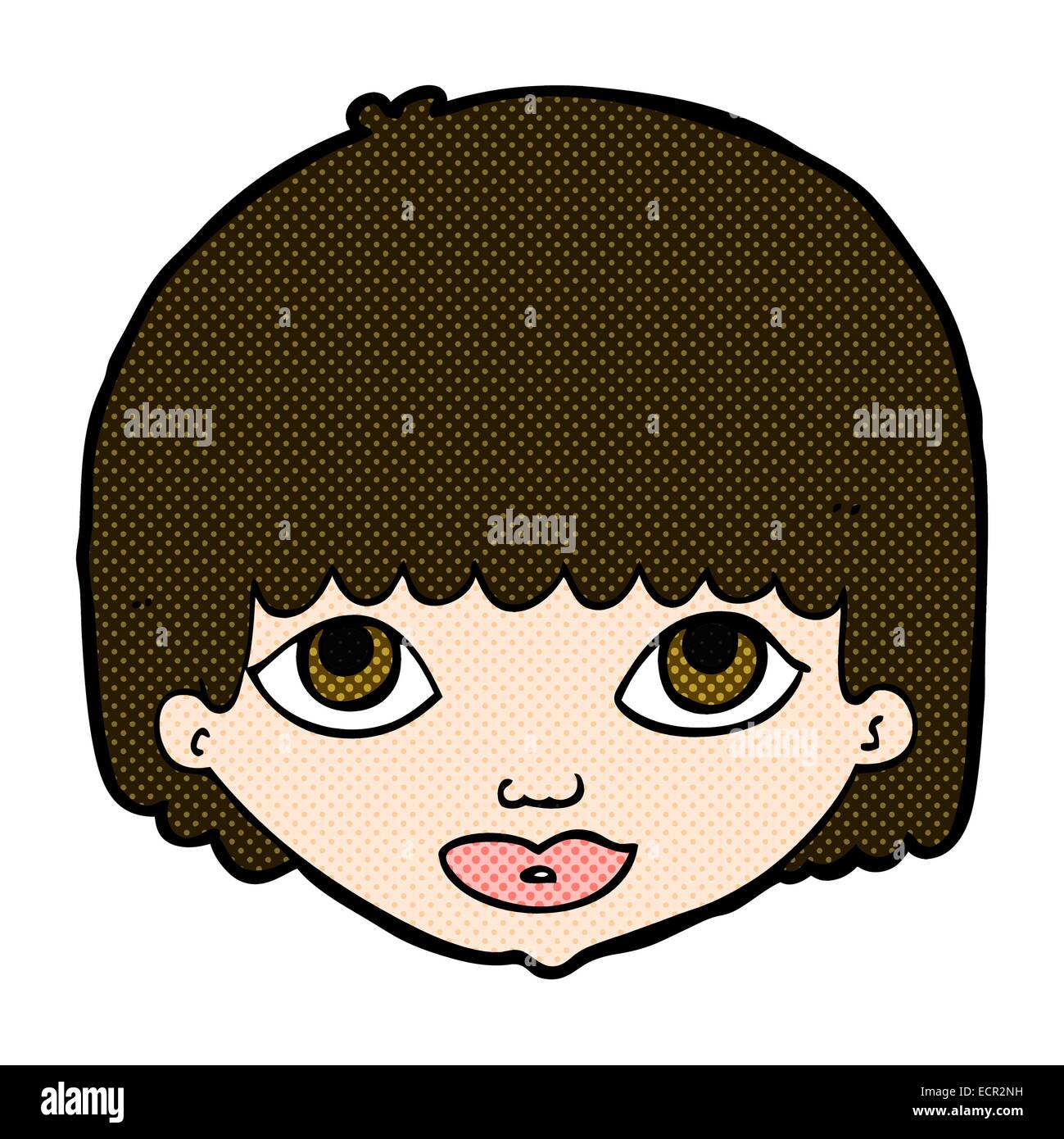 retro comic book style cartoon female face Stock Vector Image & Art - Alamy