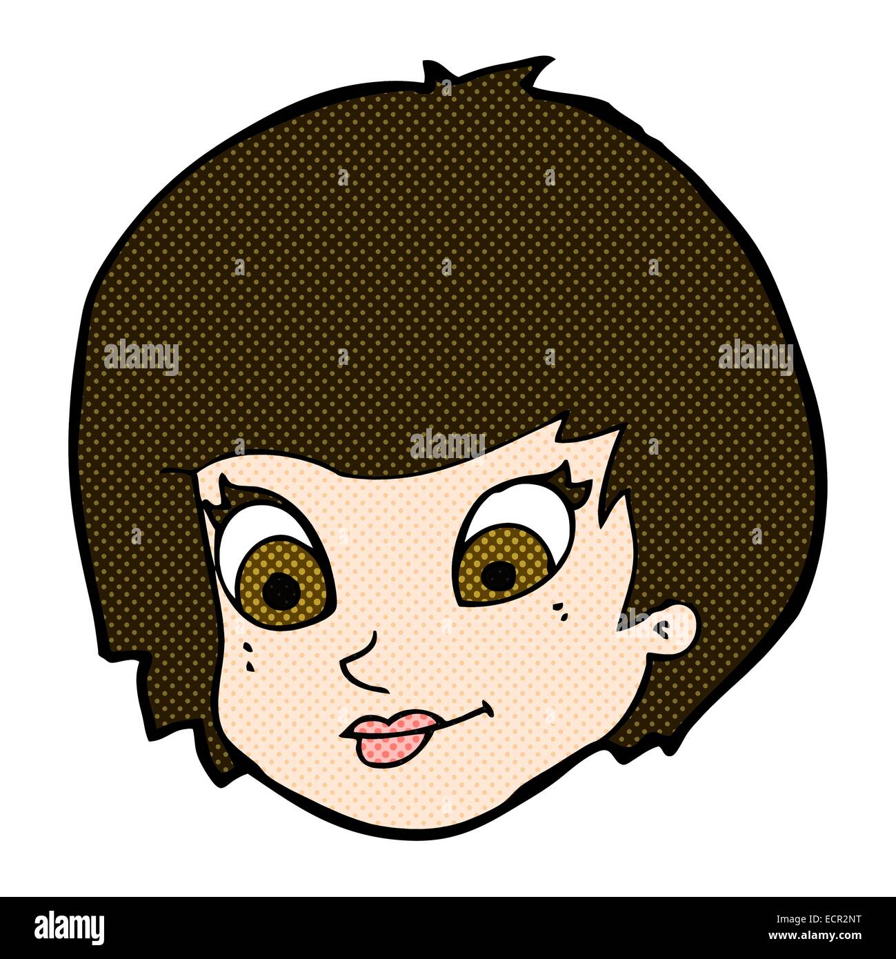 retro comic book style cartoon female face Stock Vector Image & Art - Alamy