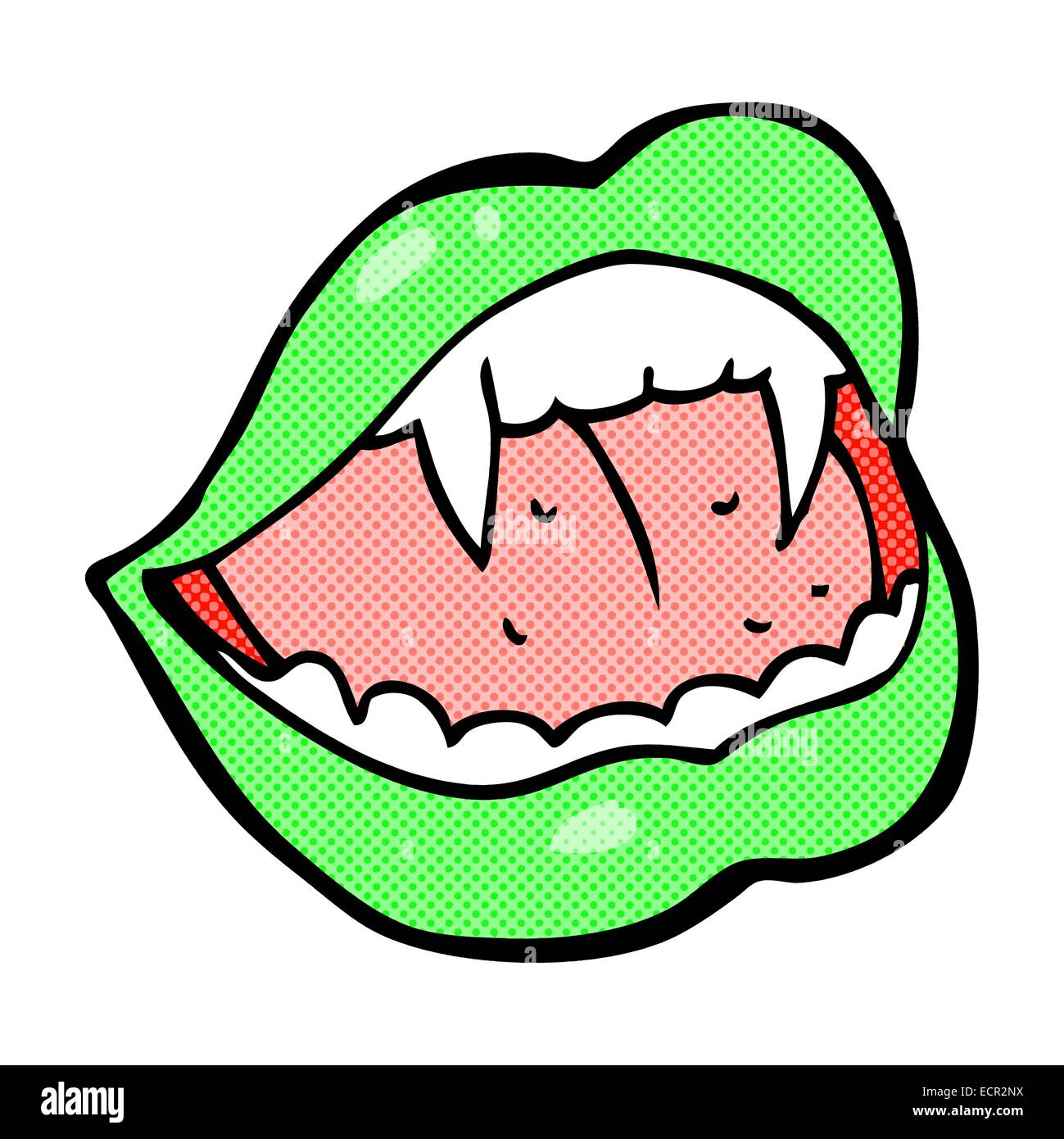 retro comic book style cartoon vampire lips Stock Vector Image & Art ...