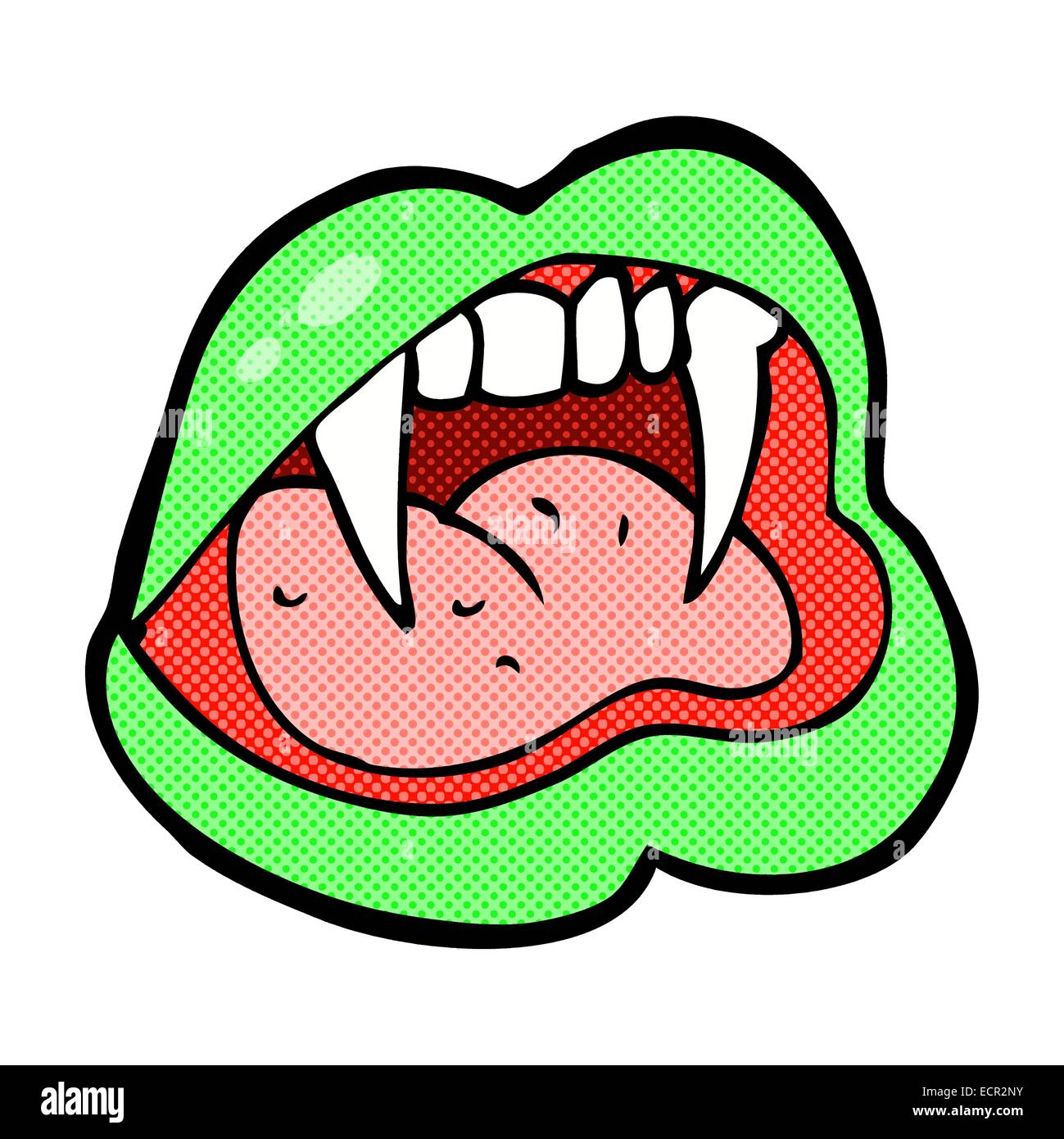 retro comic book style cartoon vampire lips Stock Vector Image & Art ...