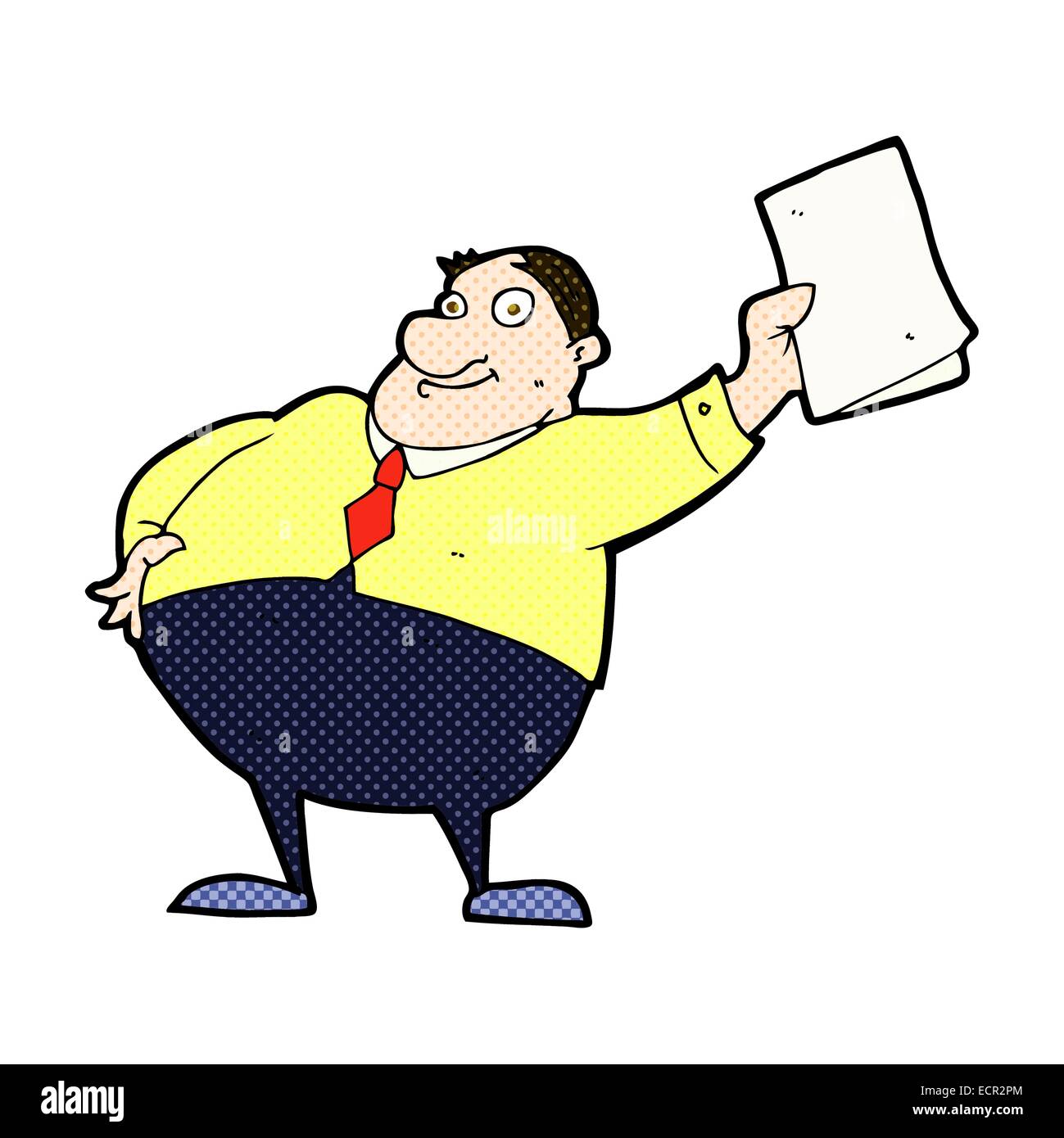 retro comic book style cartoon boss waving papers Stock Vector Image ...