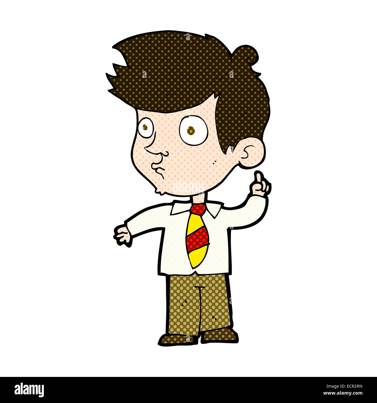 retro comic book style cartoon boy asking question Stock Vector Image ...