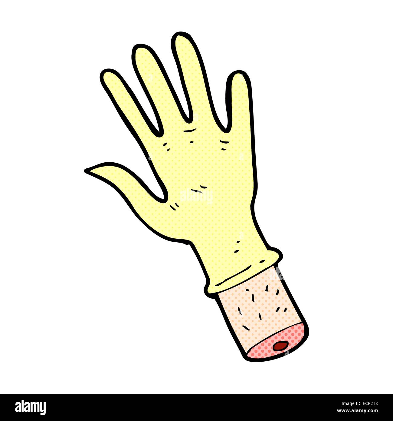 retro comic book style cartoon hand with rubber glove Stock Vector ...