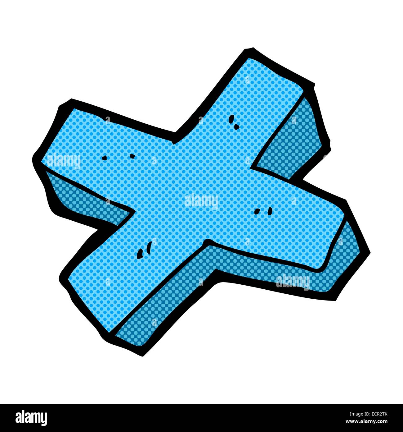 retro comic book style cartoon negative cross symbol Stock Vector Image ...