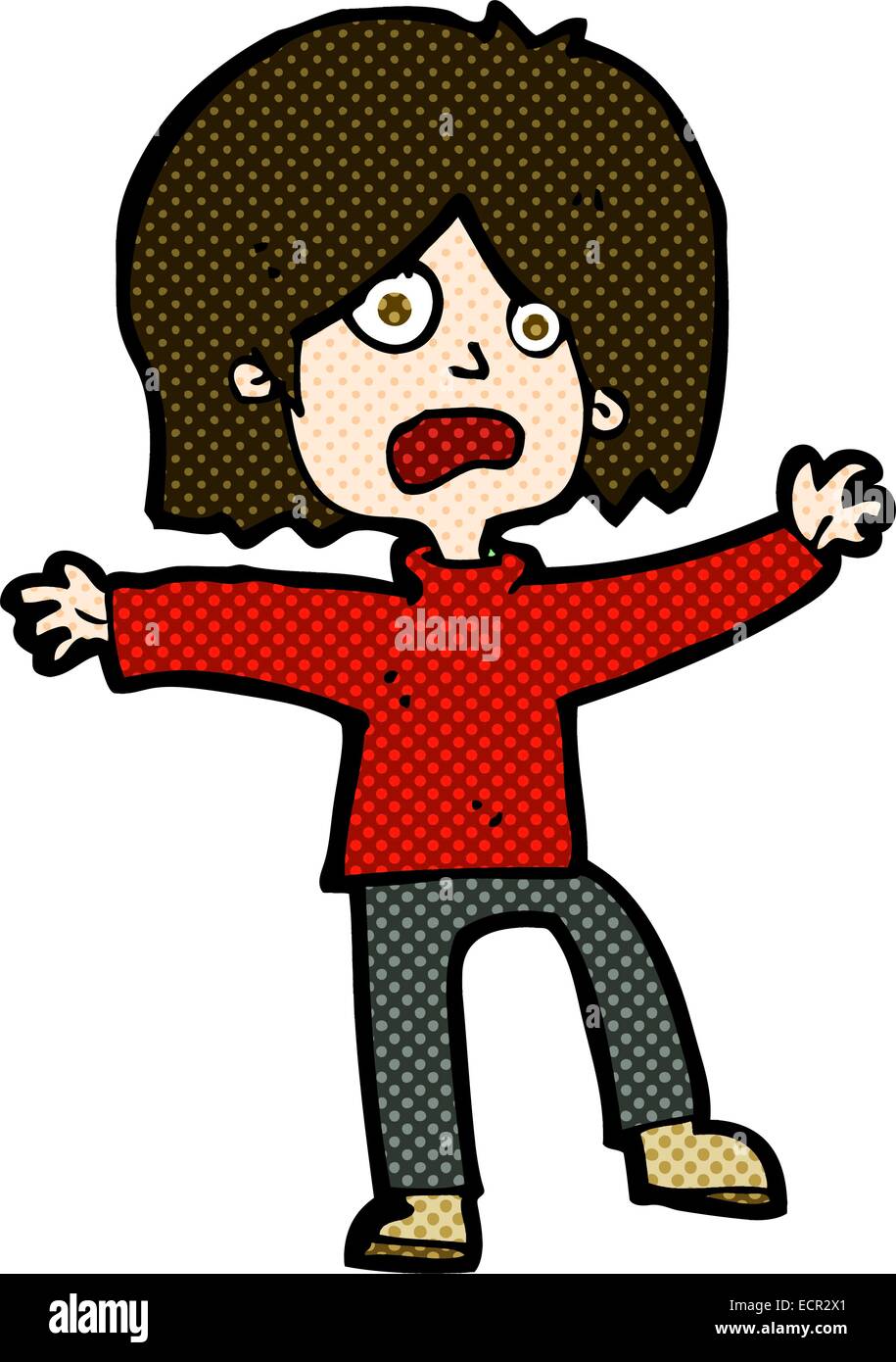 retro comic book style cartoon scared person Stock Vector Image & Art ...