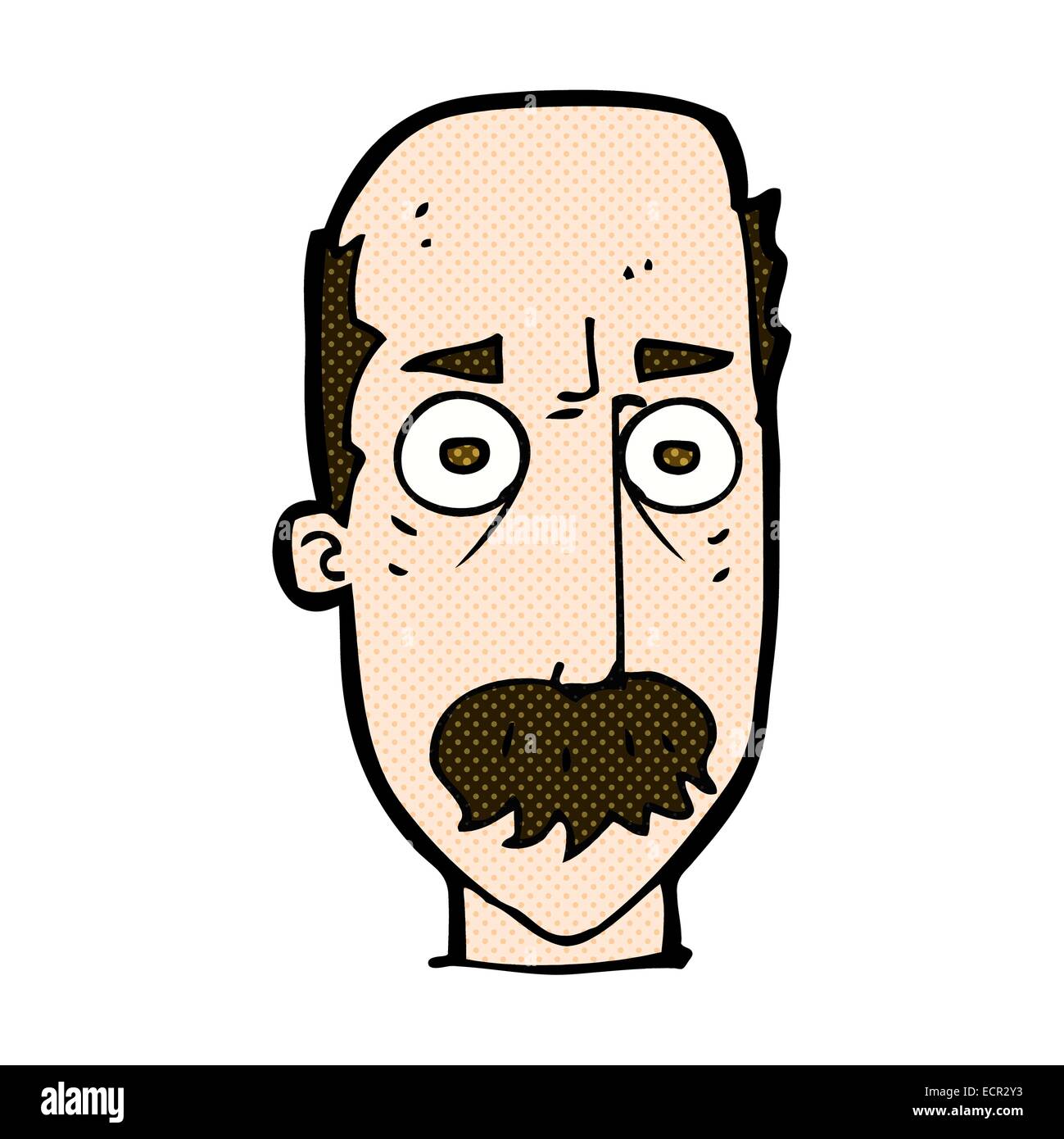 retro comic book style cartoon man with mustache Stock Vector Image ...
