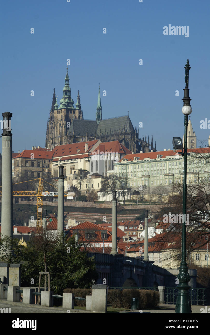Prague elegant buildings, roofs, statues, windows make for interesting ...