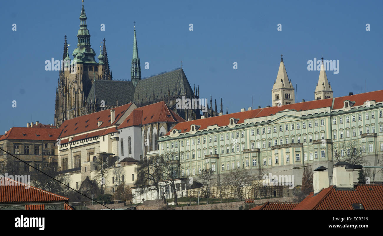 Prague elegant buildings, roofs, statues, windows make for interesting ...
