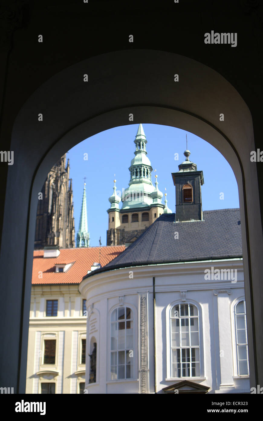 Prague elegant buildings, roofs, statues, windows make for interesting ...