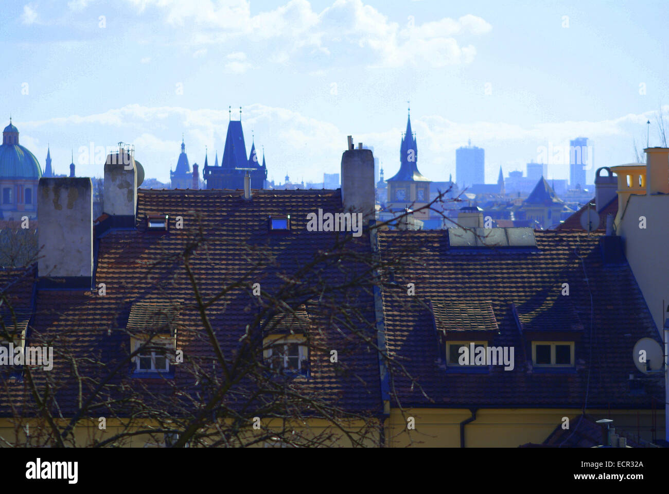 Prague elegant buildings, roofs, statues, windows make for interesting ...