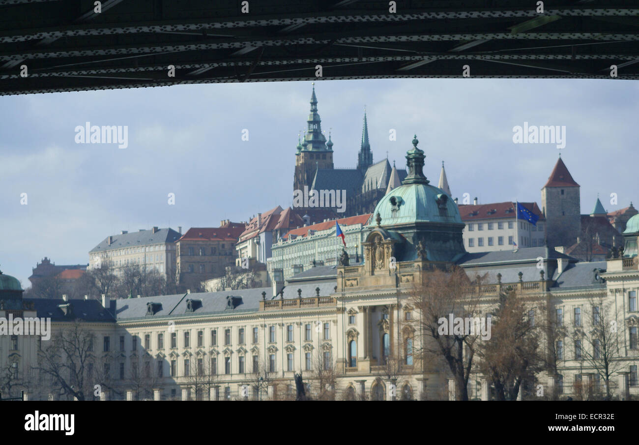 Prague elegant buildings, roofs, statues, windows make for interesting ...