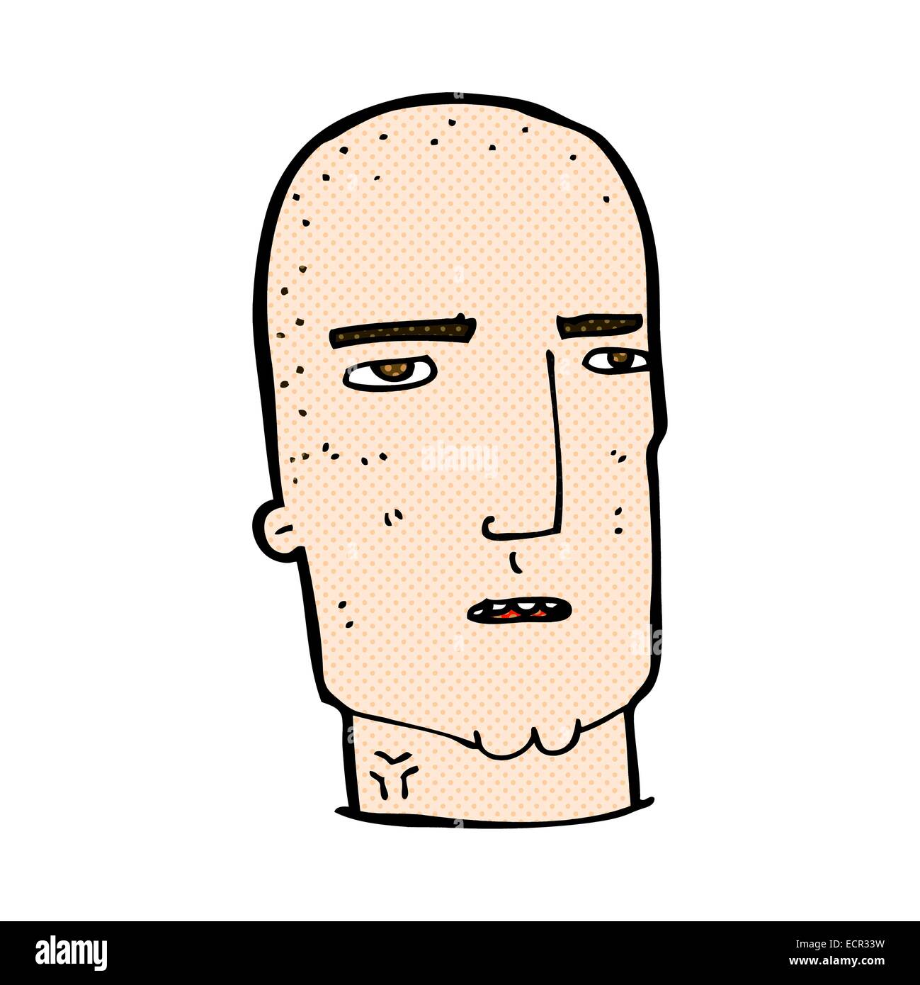 retro comic book style cartoon bald tough guy Stock Vector Image & Art ...