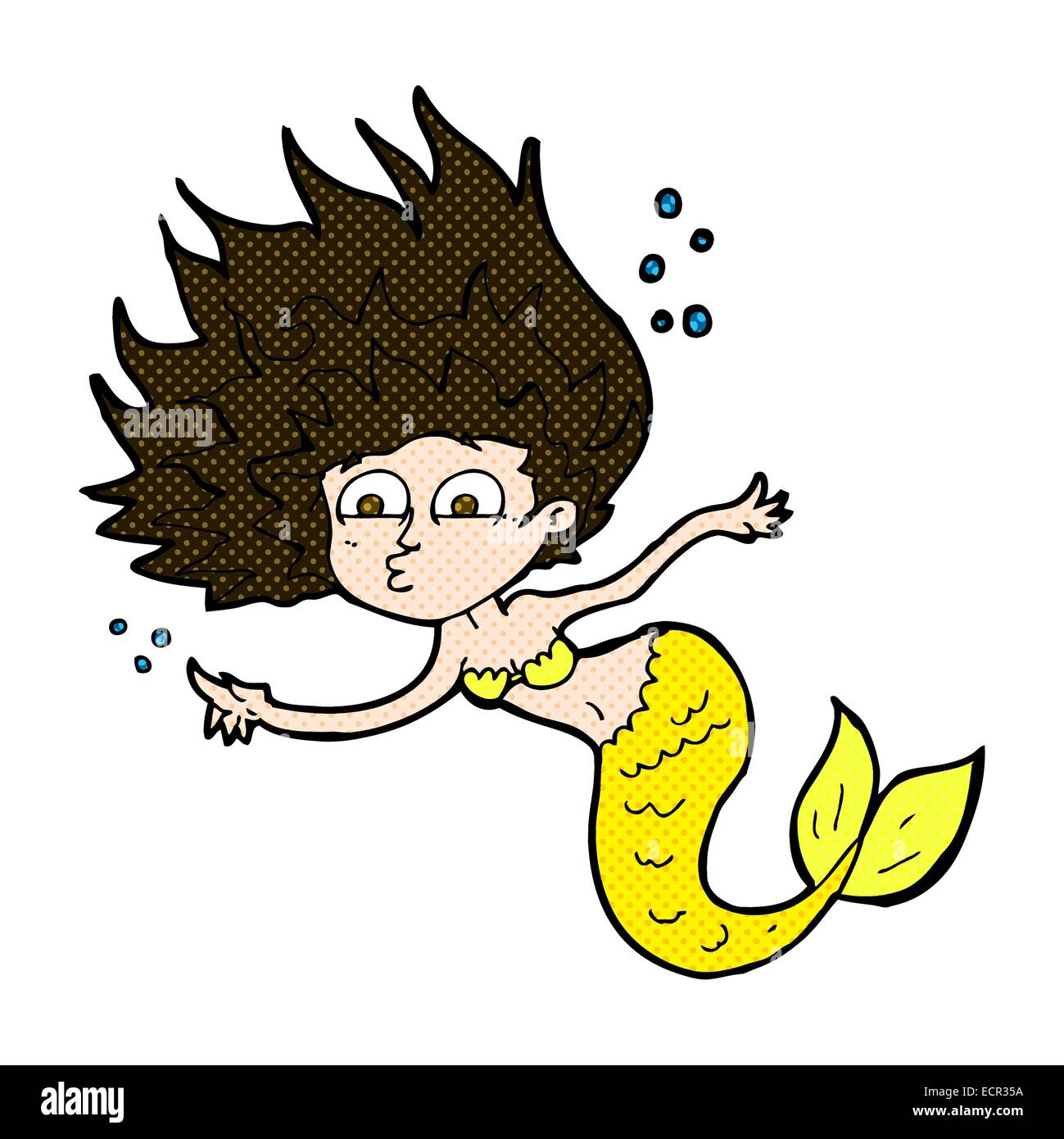 retro comic book style cartoon mermaid Stock Vector Image & Art - Alamy
