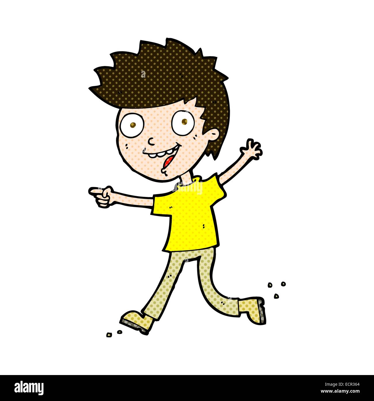 retro comic book style cartoon crazy excited boy Stock Vector Image ...