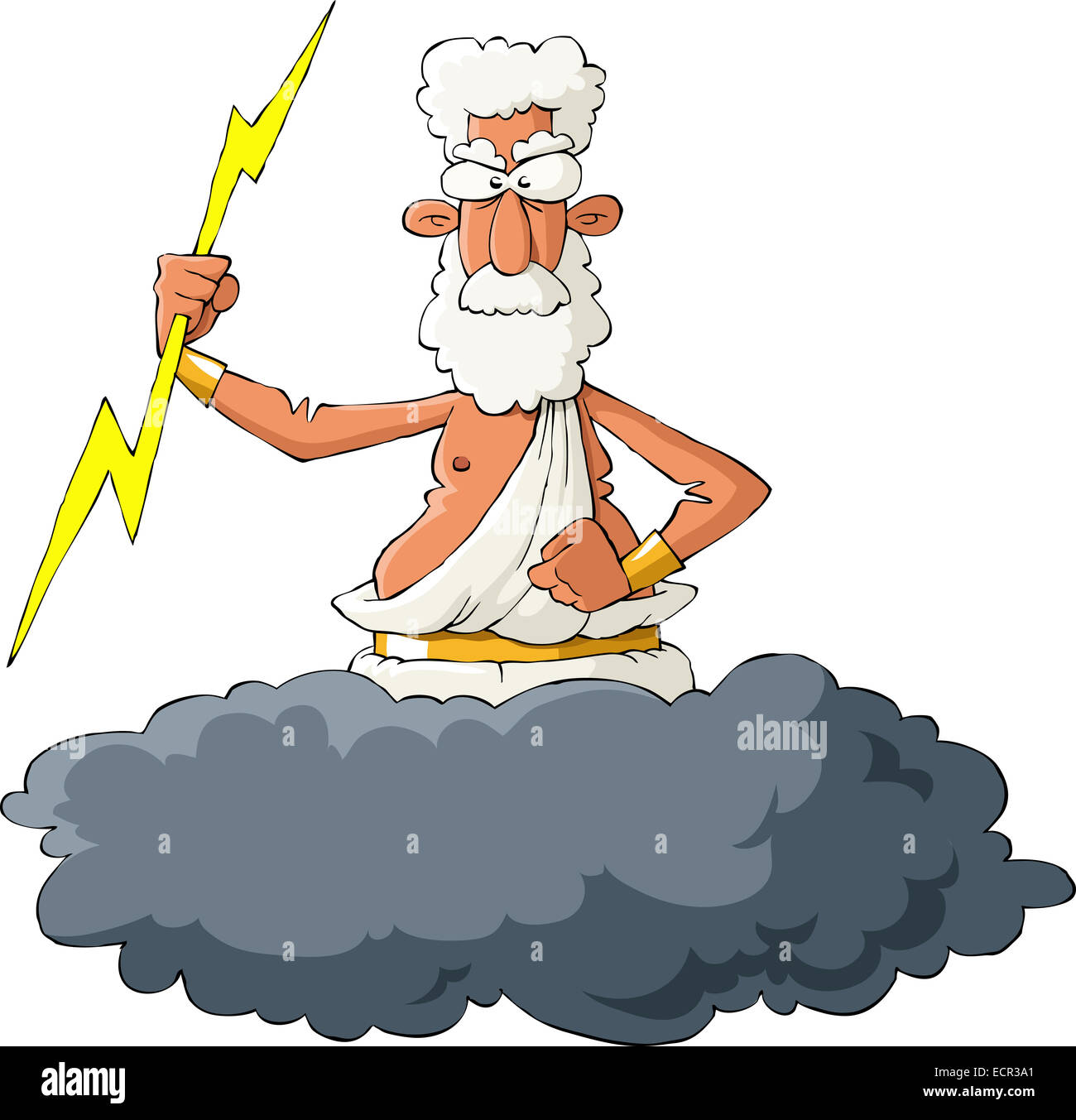 Cartoon Illustration Greek God Zeus High Resolution Stock Photography ...