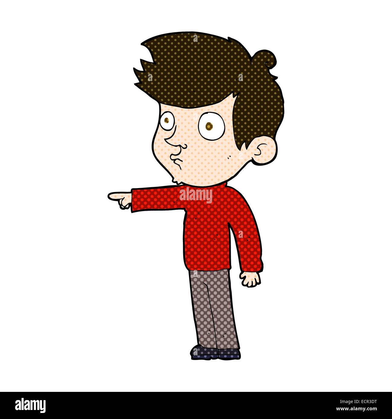 retro comic book style cartoon pointing boy Stock Vector Image & Art ...