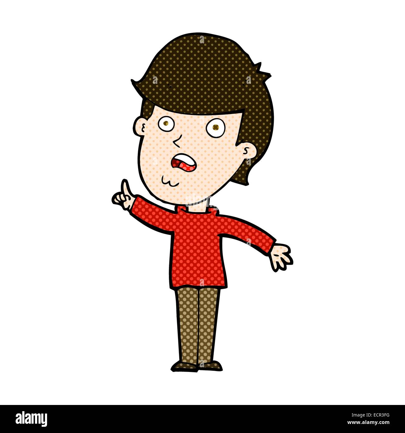 retro comic book style cartoon man asking question Stock Vector Image ...