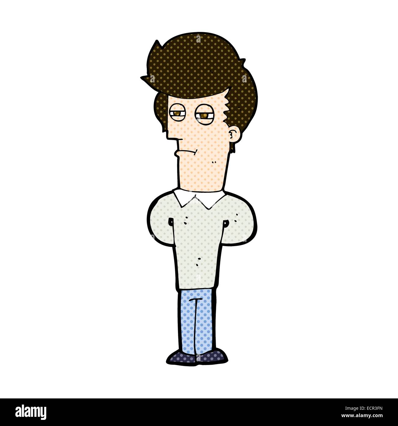 retro comic book style cartoon jaded man Stock Vector Image & Art - Alamy