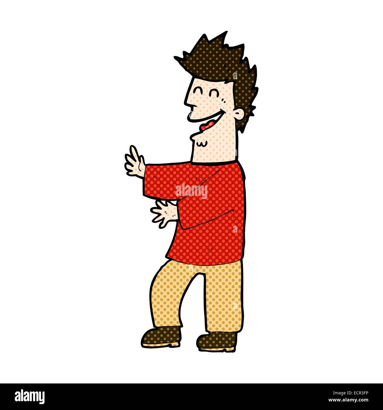 retro comic book style cartoon laughing man Stock Vector Image & Art ...