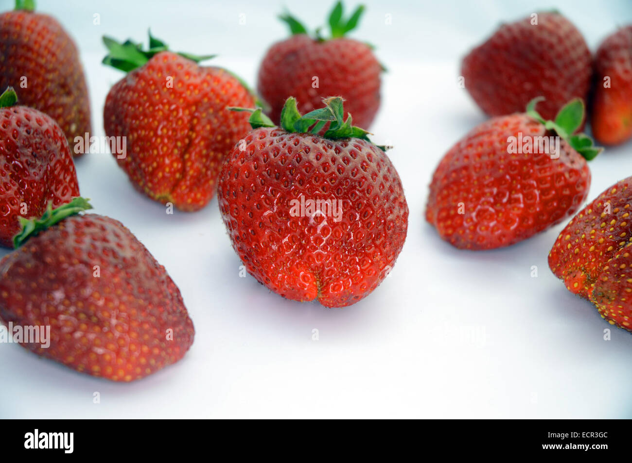Strawberries on white Stock Photo - Alamy