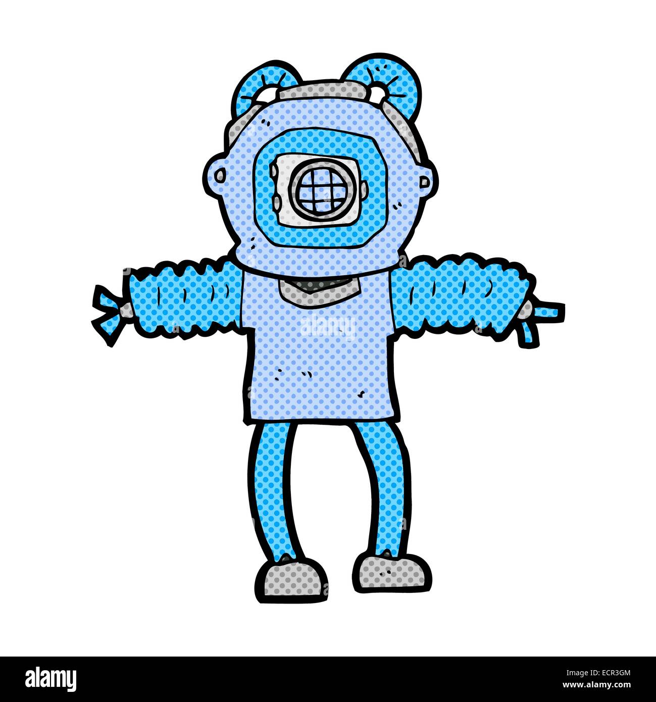 retro comic book style cartoon deep sea diver Stock Vector Image & Art ...