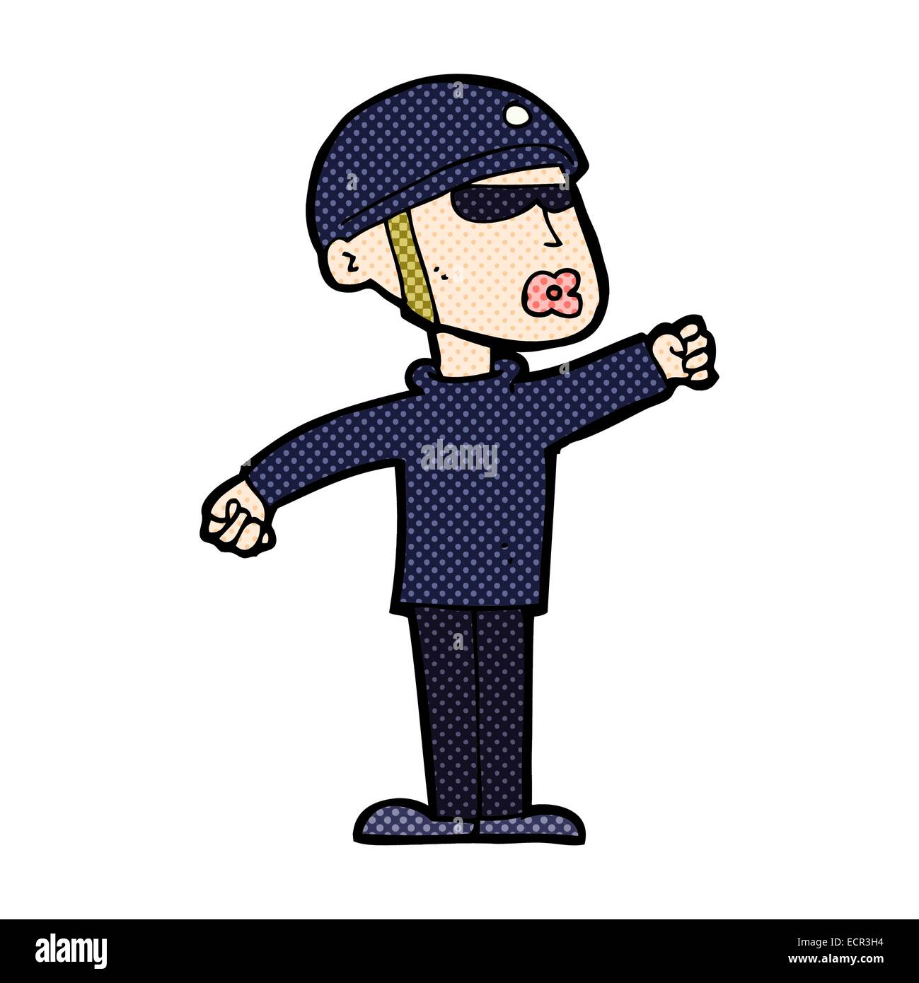 retro comic book style cartoon security guy Stock Vector Image & Art ...