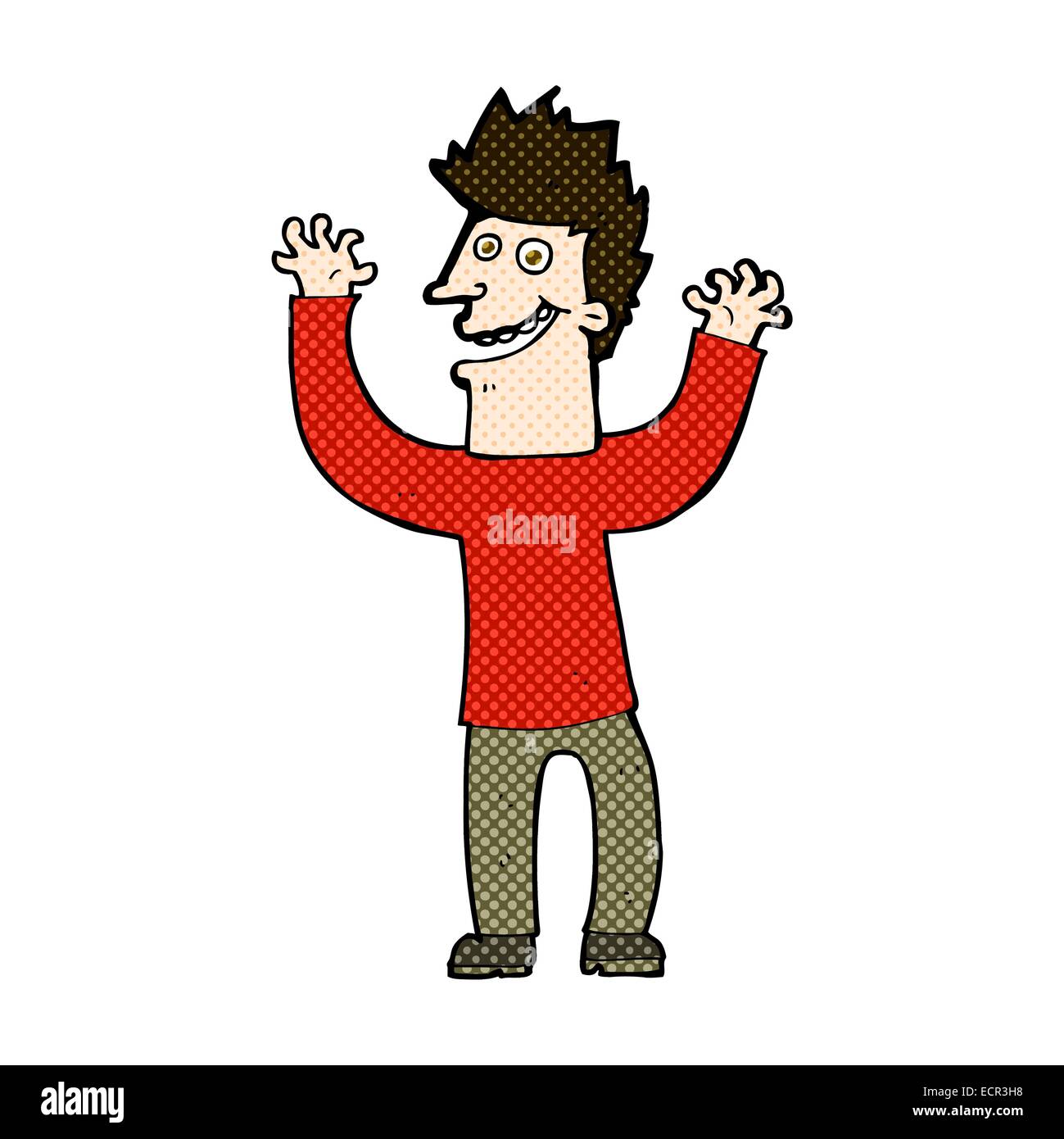 retro comic book style cartoon excited man Stock Vector Image & Art - Alamy