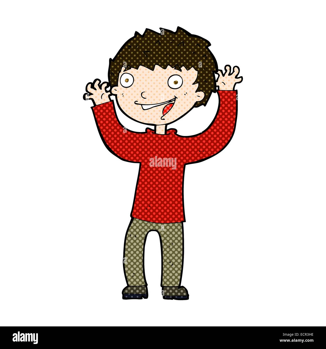 retro comic book style cartoon excited boy Stock Vector Image & Art - Alamy