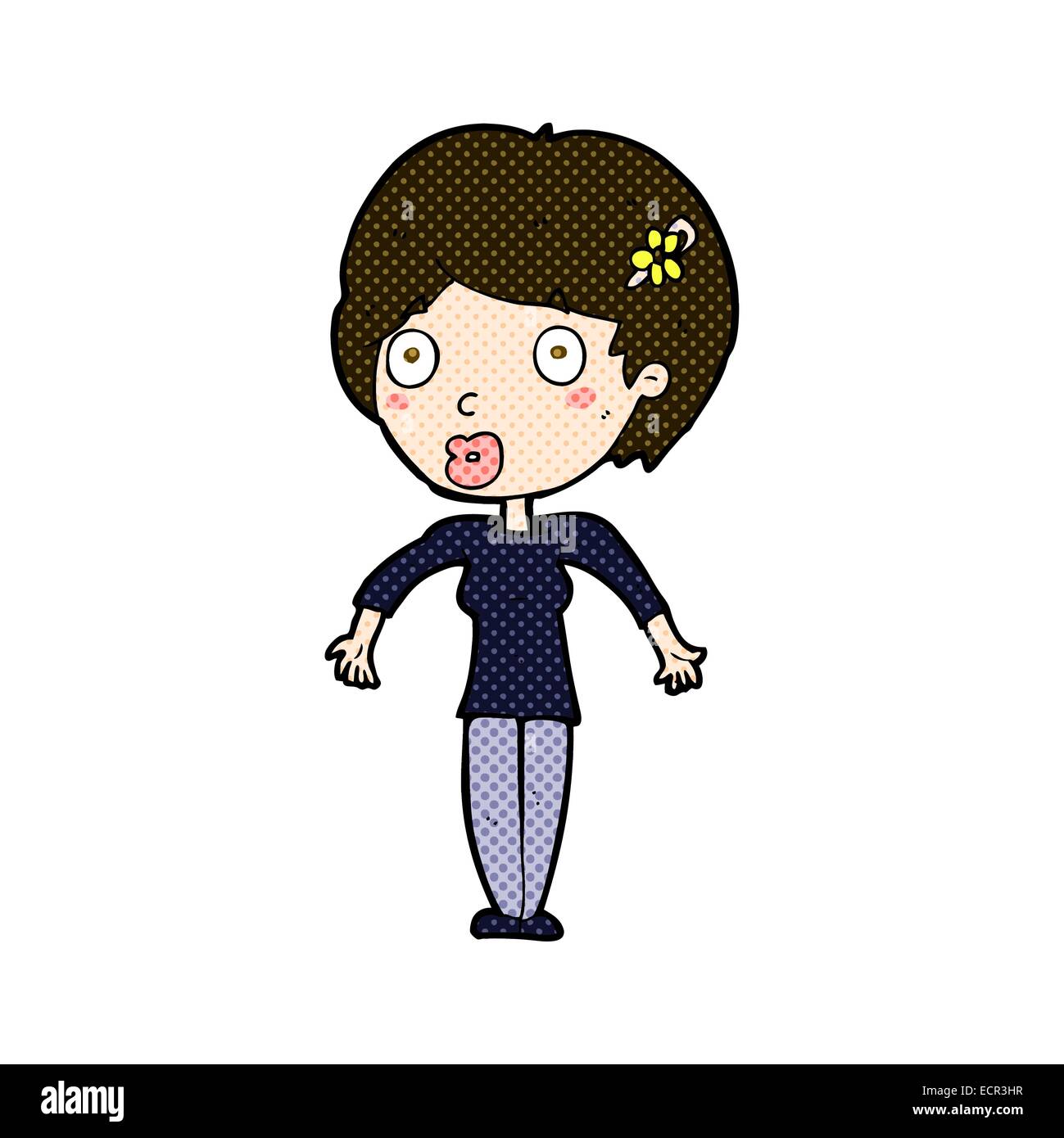 retro comic book style cartoon shocked woman Stock Vector Image & Art ...