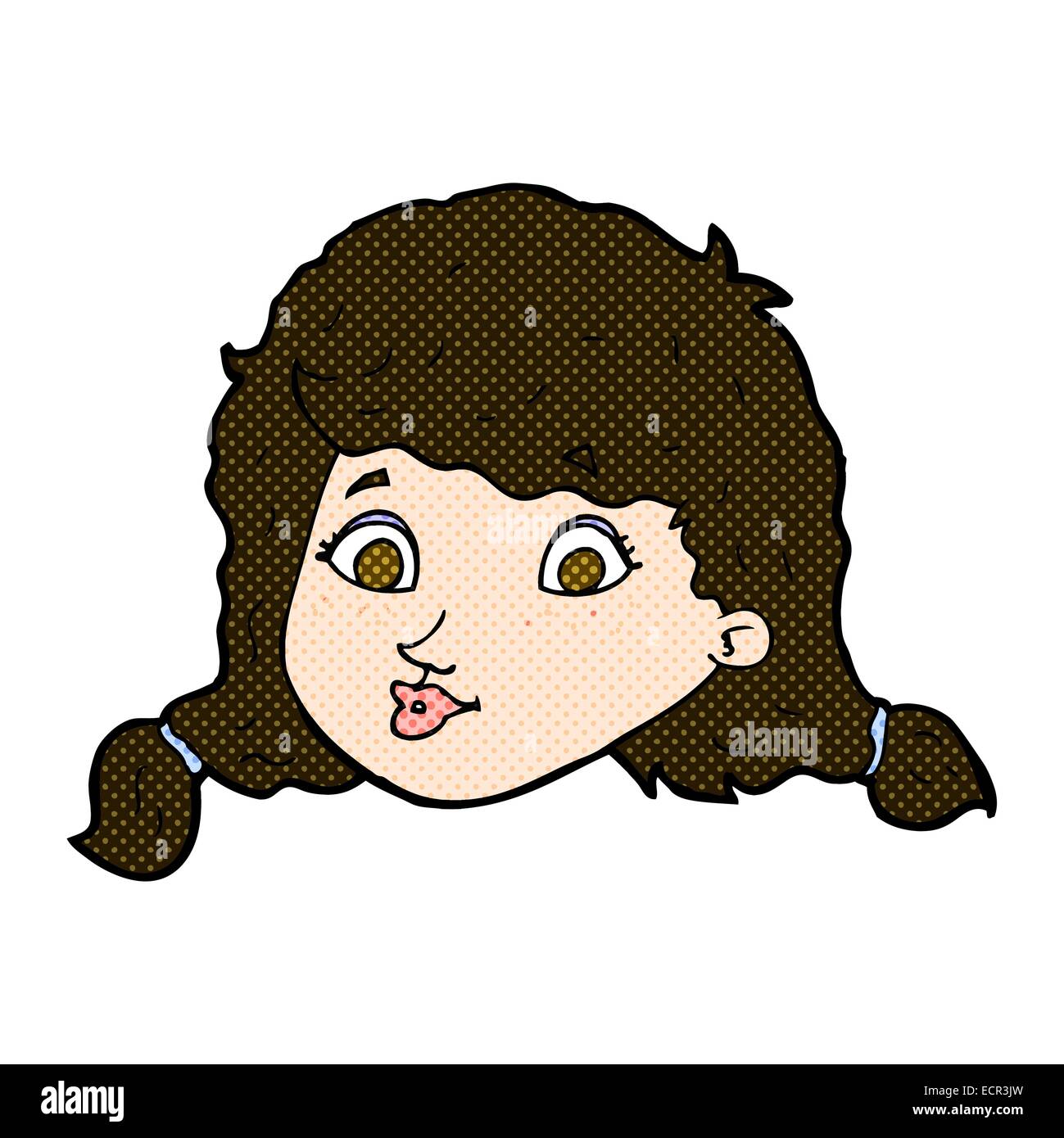 retro comic book style cartoon pretty female;face Stock Vector Image ...