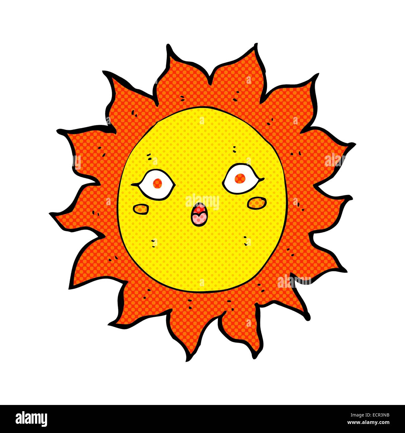 retro comic book style cartoon sun Stock Vector Image & Art - Alamy