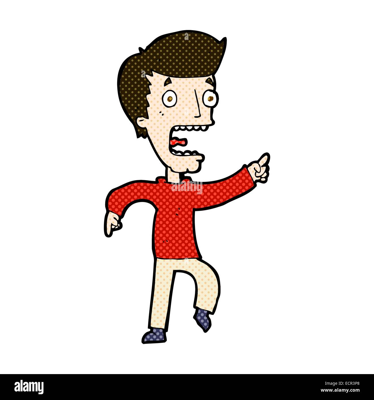 retro comic book style cartoon terrified man Stock Vector Image & Art ...