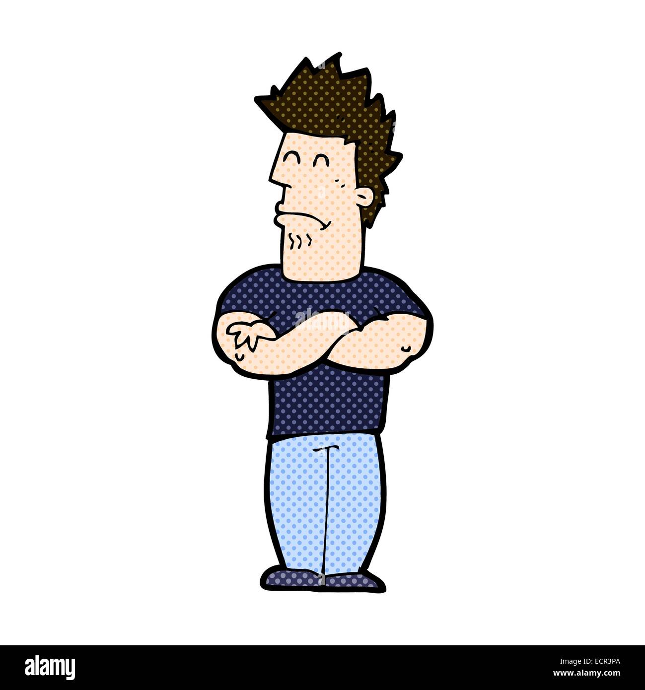 retro comic book style cartoon sulking man Stock Vector Image & Art - Alamy
