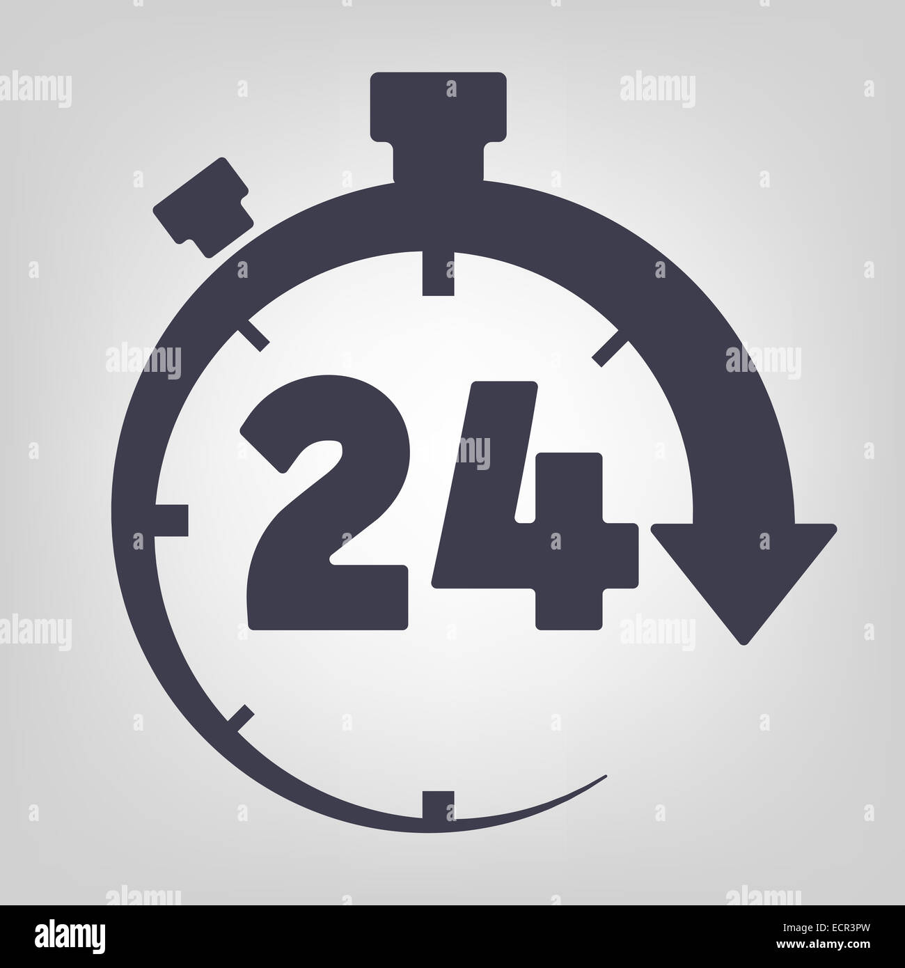 Timer icon black vector time clock simple Stock Photo - Alamy