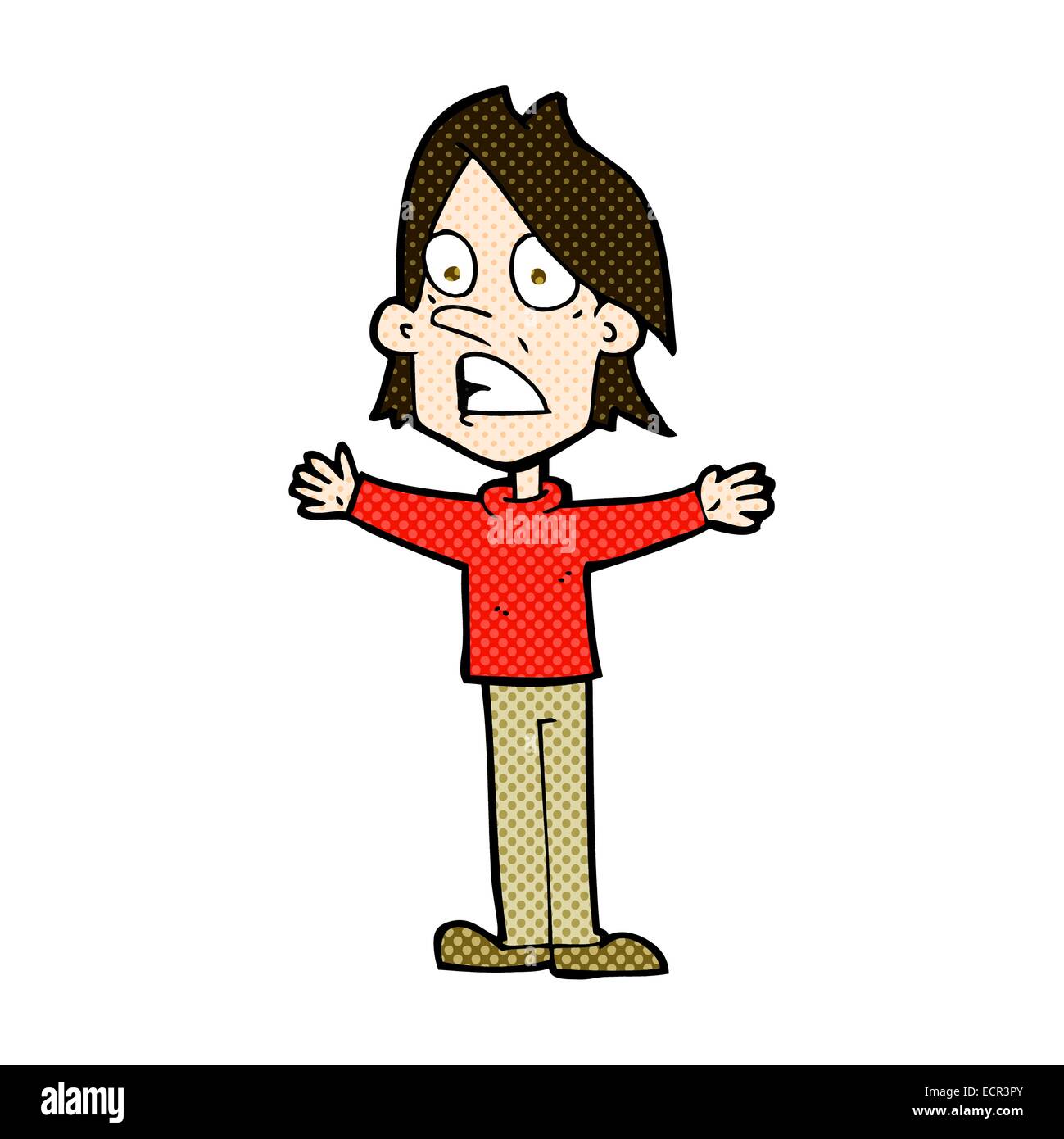 retro comic book style cartoon frightened man Stock Vector Image & Art ...