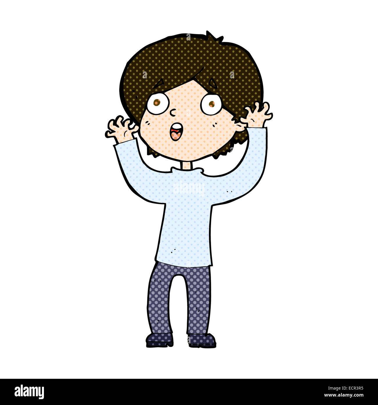 retro comic book style cartoon frightened man Stock Vector Image & Art ...