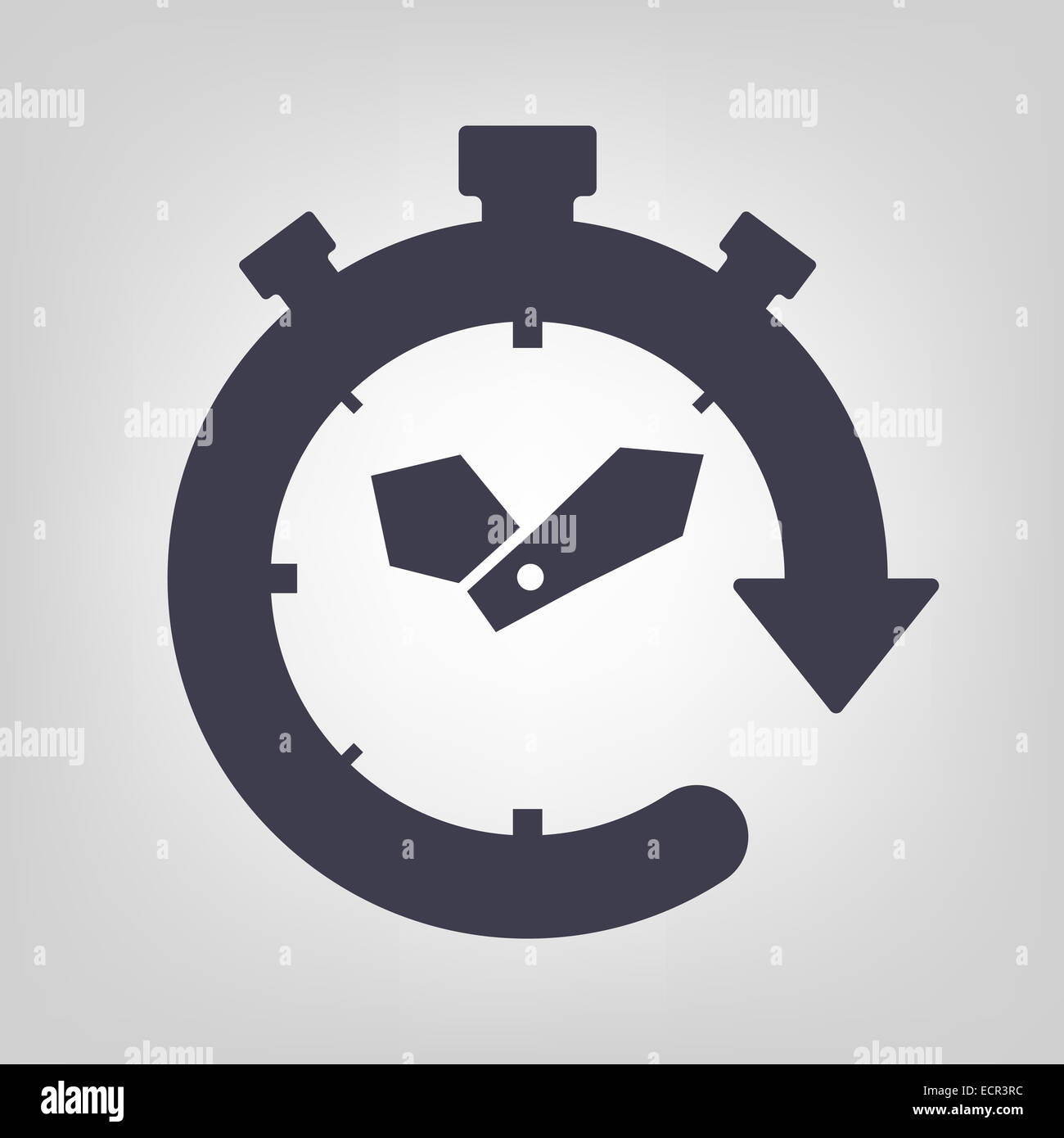 Timer icon black vector time clock simple Stock Photo - Alamy