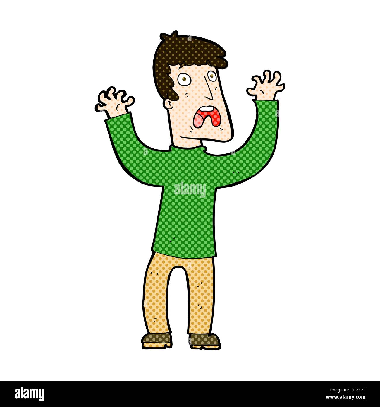 retro comic book style cartoon frightened man Stock Vector Image & Art ...