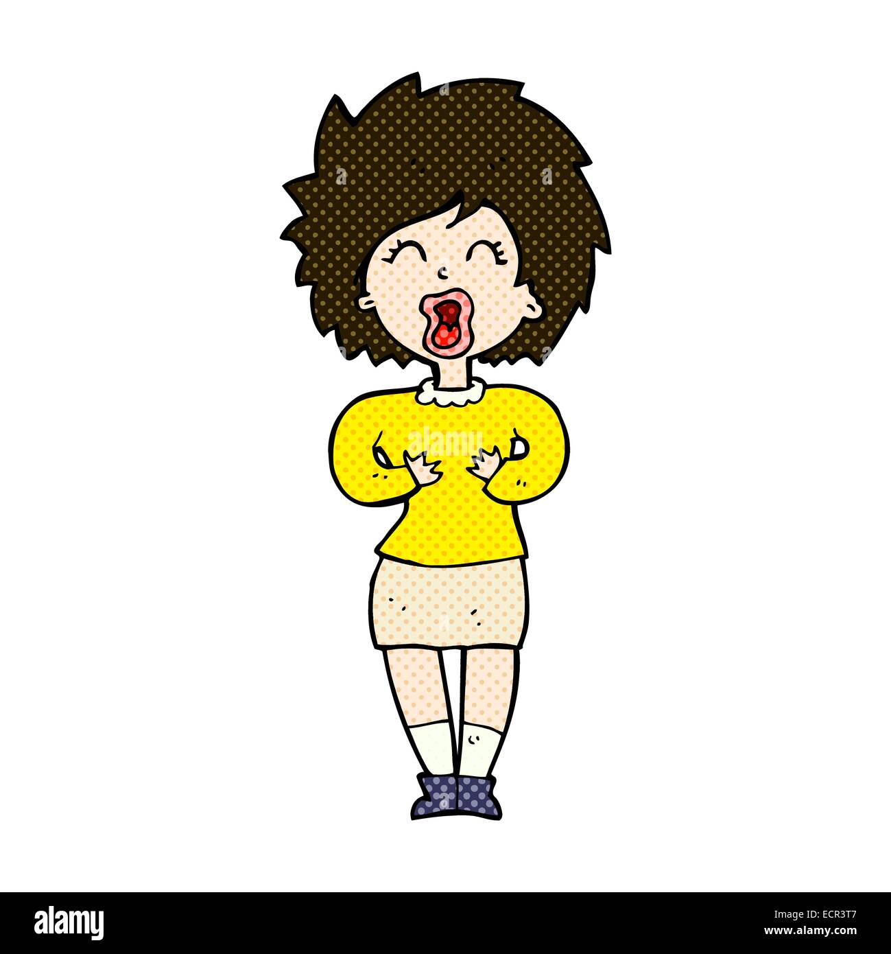 retro comic book style cartoon screaming woman Stock Vector Image & Art ...