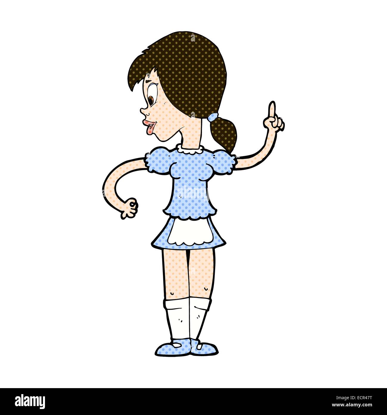 retro comic book style cartoon waitress calling order Stock Vector ...