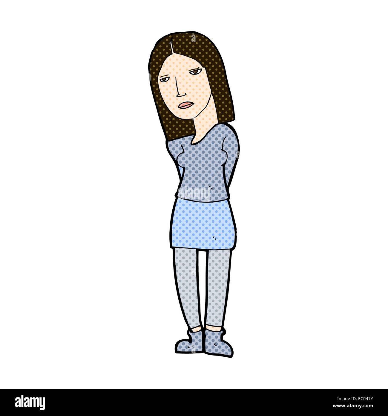 retro comic book style cartoon woman waiting Stock Vector Image & Art ...