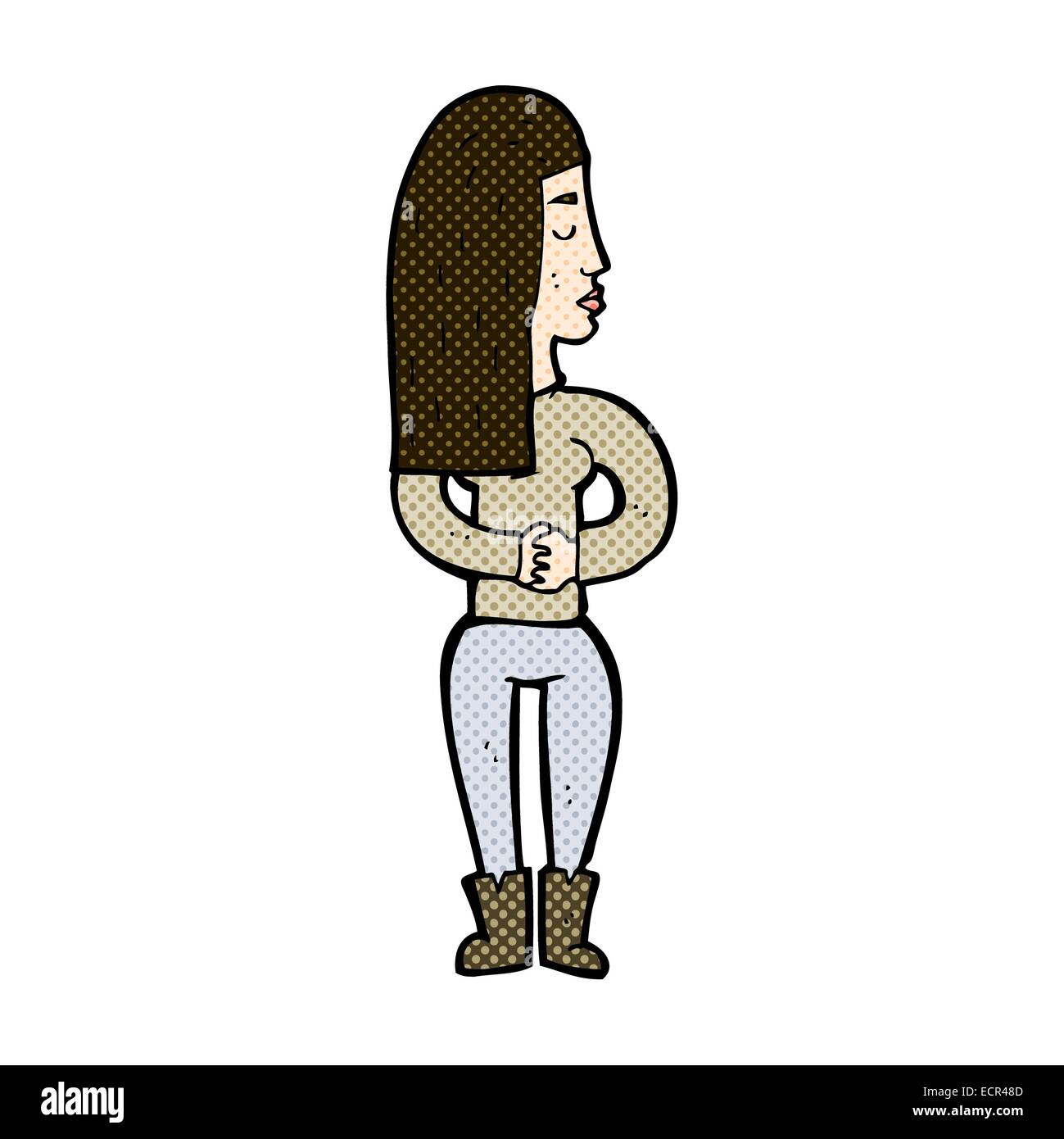 retro comic book style cartoon woman ignoring Stock Vector Image & Art ...